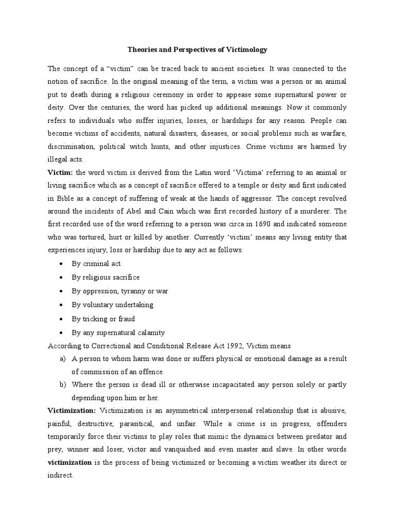 Understanding Victimogenesis in Victimology | PDF | Victimology ...