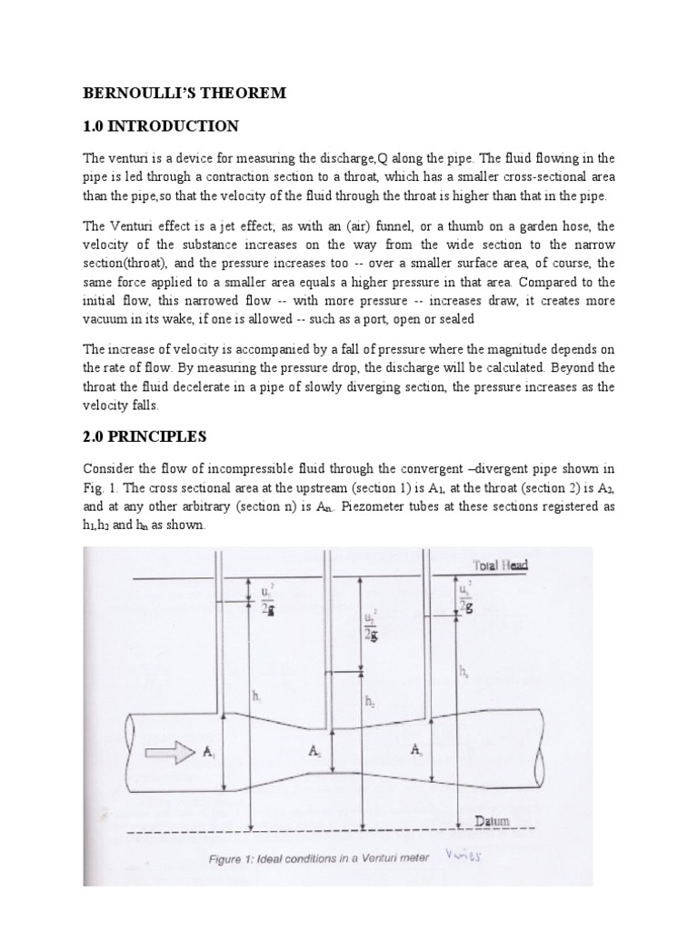 BERNOULLI Theorem | Download Free PDF | Fluid Dynamics | Pressure