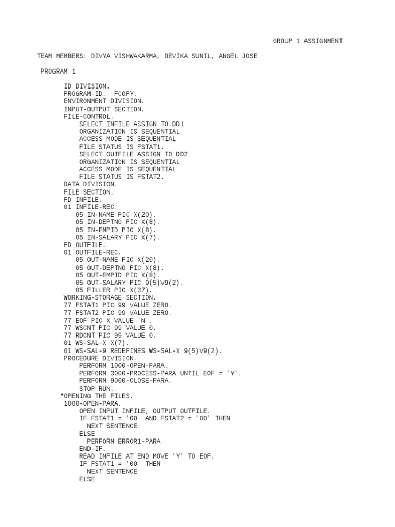Final Assignment Group 1 Cobol. | PDF | Information Technology ...