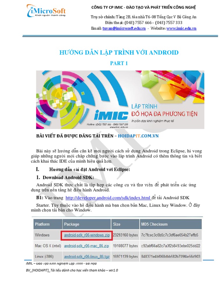 Huong Dan Lap Trinh Android - Part01 | PDF