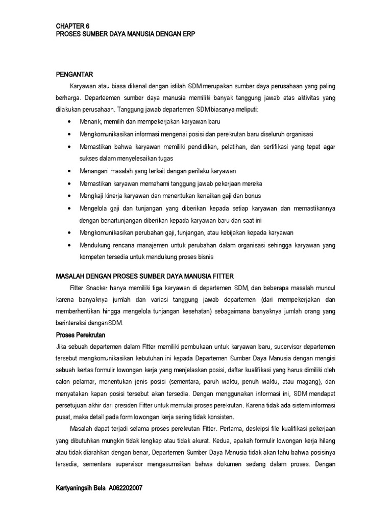 RMK ch6 Kartyaningsih Bela A062202007 | PDF | Karier & Perkembangan