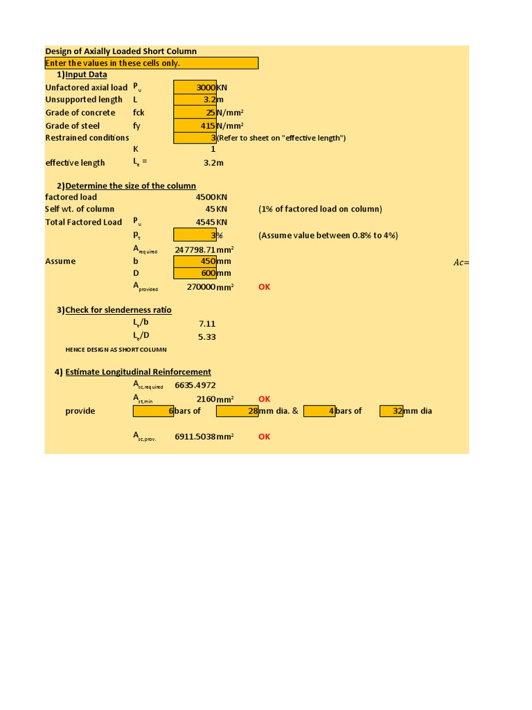 Design of Axially Loaded Short Column | PDF | Teaching Mathematics | Nature