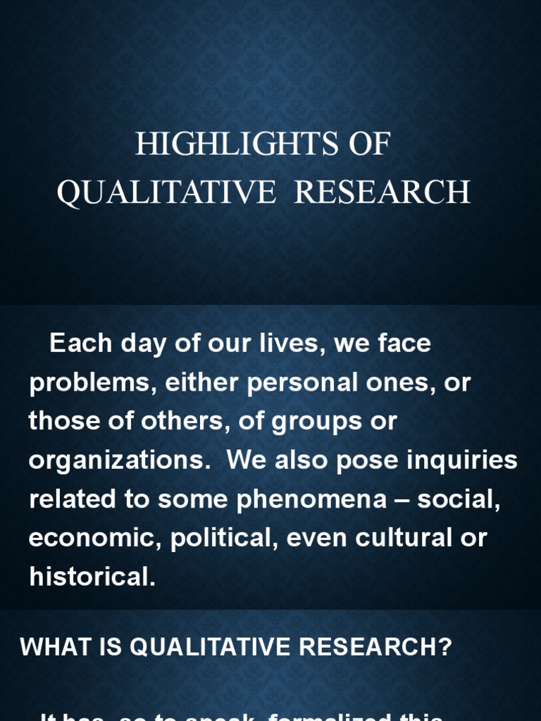 Highlights of Qualitative Research | PDF | Social Science | Philosophy
