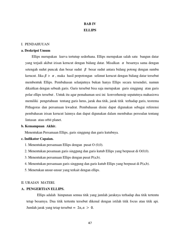 Ban Iv .Ellips | PDF | Metode & Bahan Ajar
