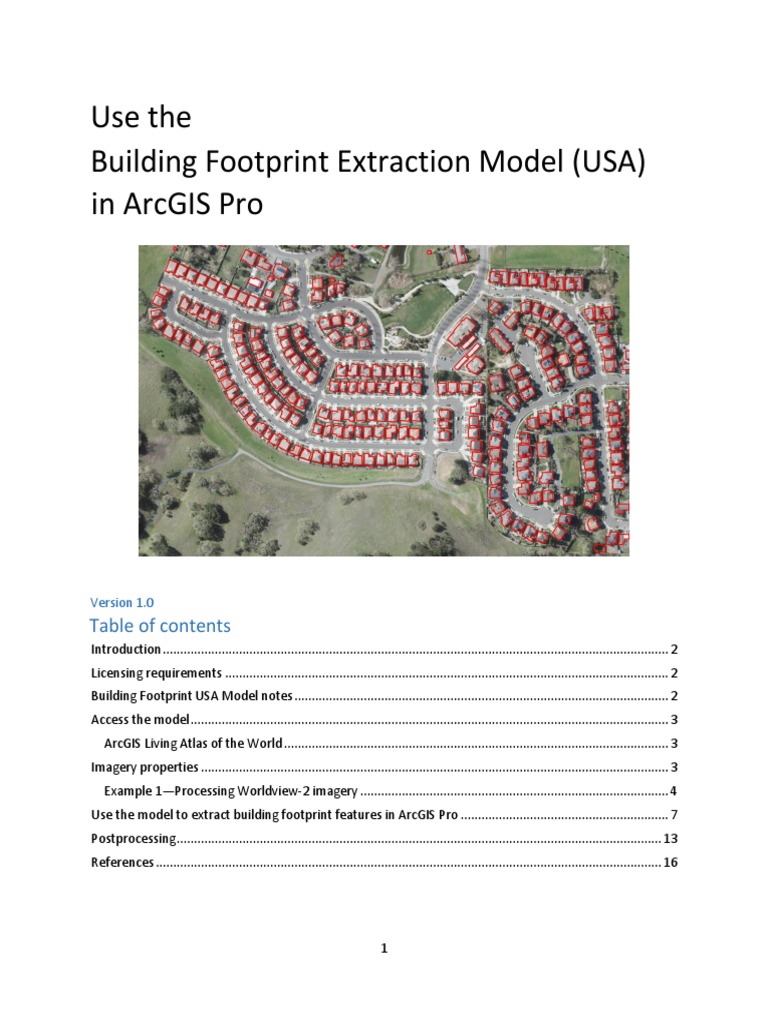 Use The Building Footprint Extraction Model Usa In Arcgis Pro Pdf Arc Gis Application