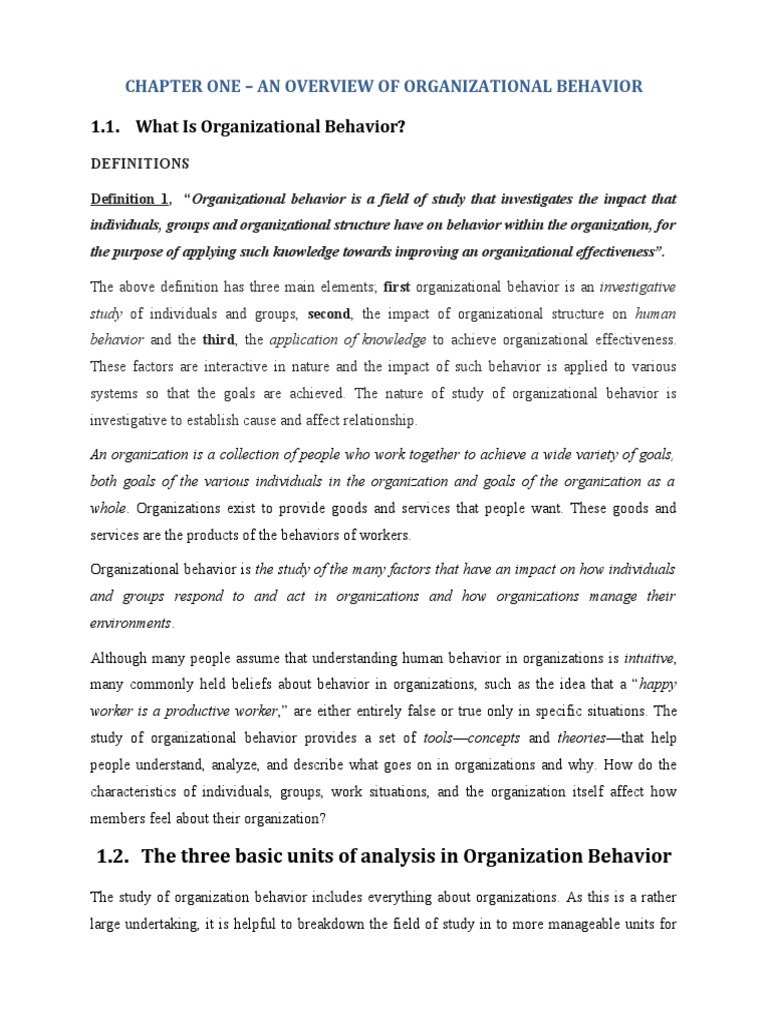 CH 01 | PDF | Organizational Behavior | Psychology