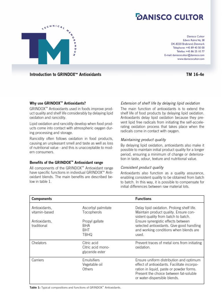 GRINDOX | PDF | Antioxidant | Foods