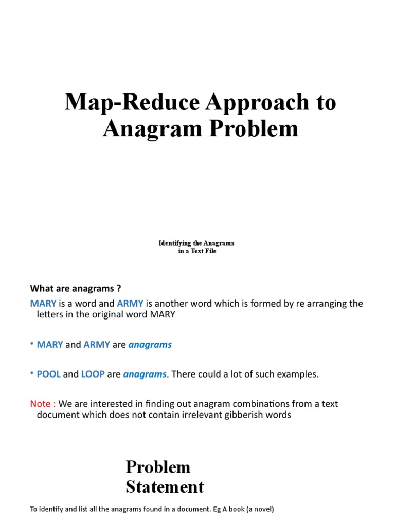 13th Shoot How Not To Solve Anagram Problem Using MR | PDF | Map Reduce | Computer Science
