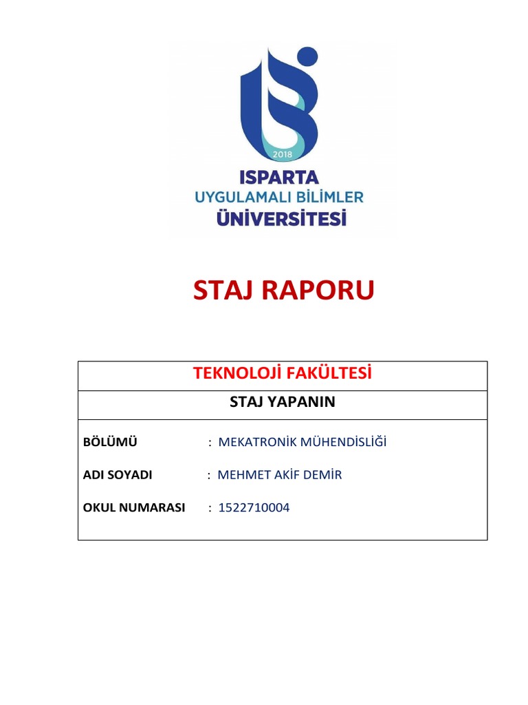 Otomasyon Staj Raporu | PDF