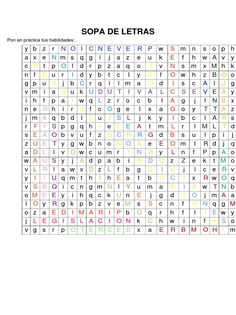 3-Taller Clase Sopa de Letras | PDF | Ocio