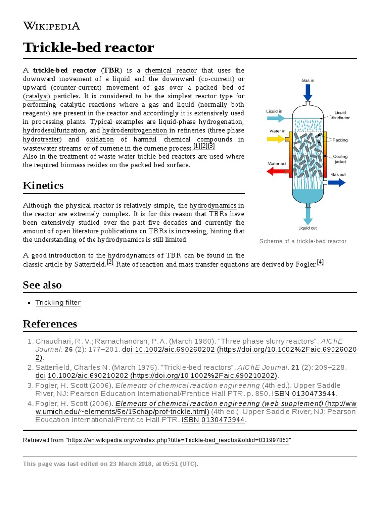 Trickle-Bed Reactor | PDF | Chemical Reactor | Industrial Processes