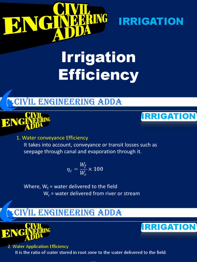 Irrigation Efficiency | PDF | Irrigation | Water Management