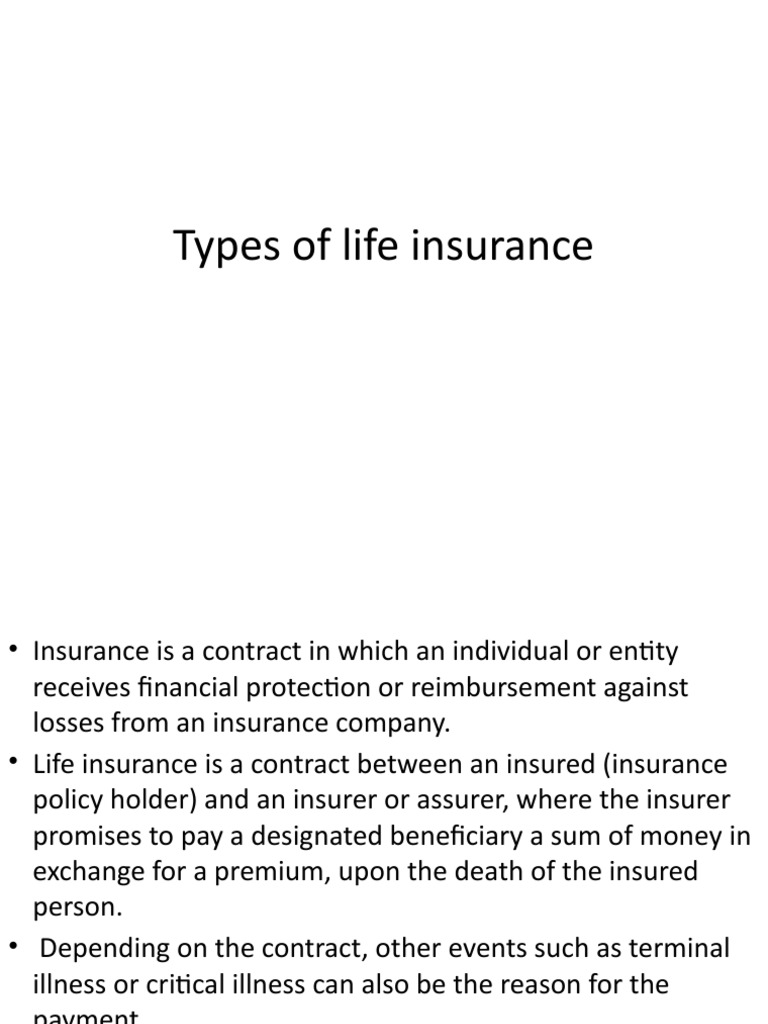 Unit 7 Types of Insurance | PDF | Life Insurance | Insurance