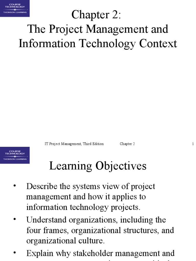 The Project Management and Information Technology Context | PDF ...
