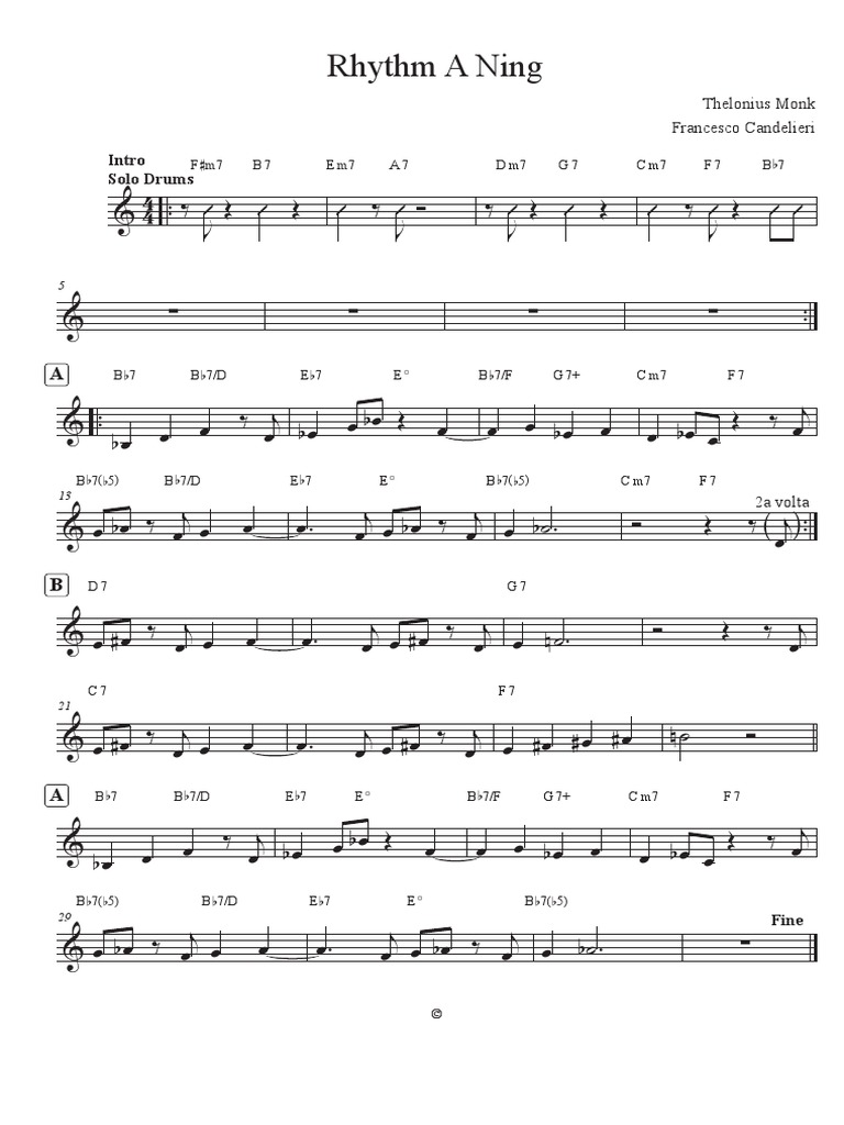 Rhythm A Ning - Score | PDF