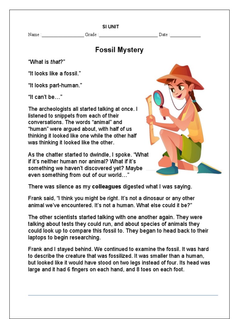 Fossil Mystery for Grade 5 Students | PDF