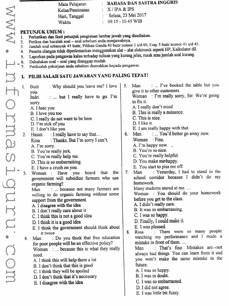 UKK Bhs Dan Sastra Inggris Kelas 10 2018 | PDF | Hijab | Modesty