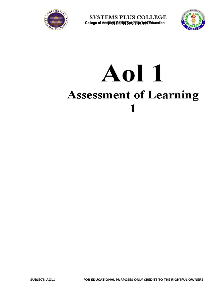 Aol1 Modules | PDF | Educational Assessment | Test (Assessment)