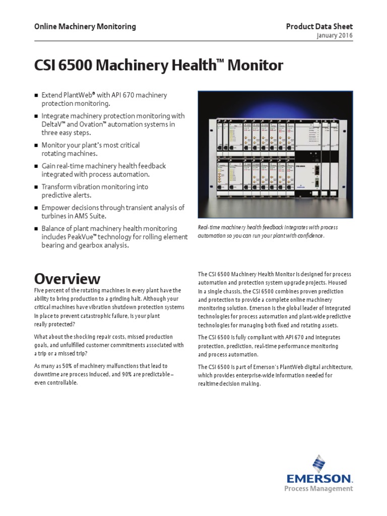 CSI 6500 Machinery Health Monitor: Online Machinery Monitoring Product ...