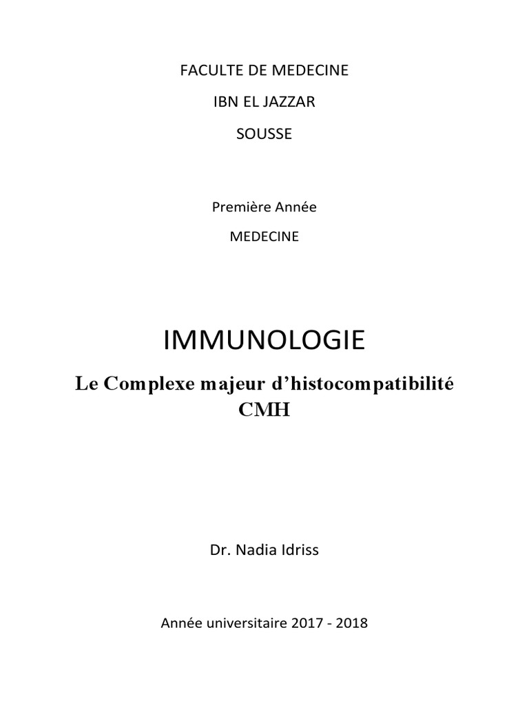 Comprendre le CMH et ses classes | PDF | Complexe majeur d ...