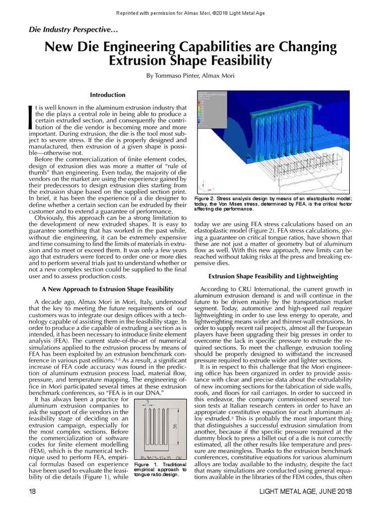 2018 - New Die Engineering Capabilities Are Changeing Extrusion Shape ...