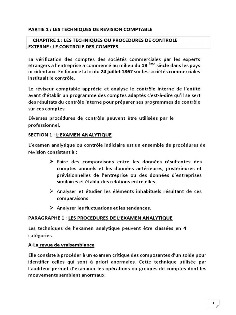 Techniques de Révision Comptable | PDF | Comptabilité | Inventaire