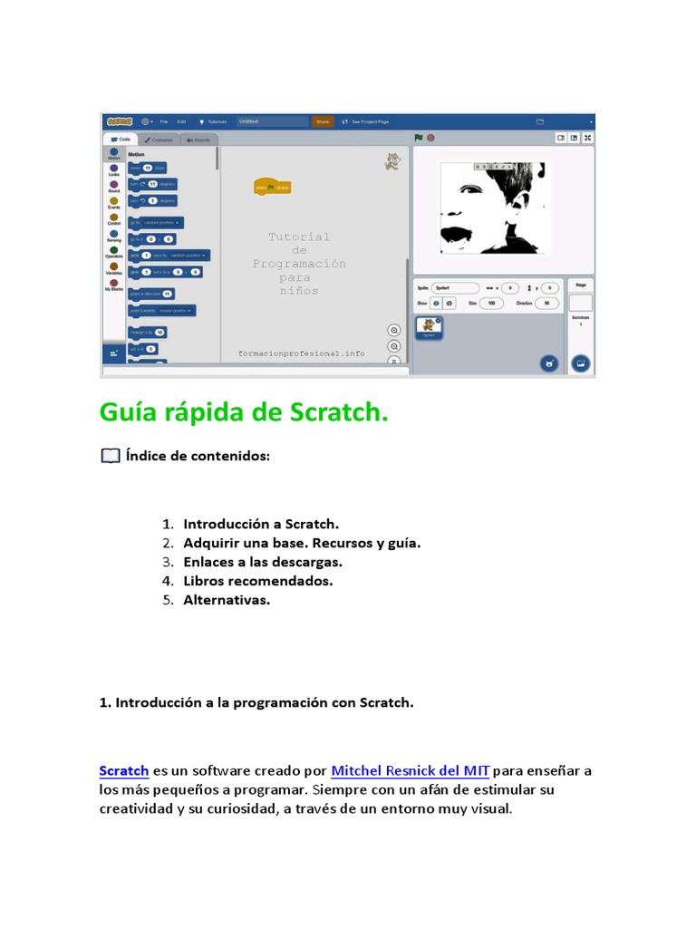 Guía Rápida Aprender A Programar Con Scratch | PDF | Scratch (lenguaje ...