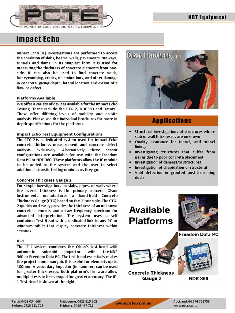 Impact Echo: Product Brochure NDT Equipment | PDF | Nondestructive ...