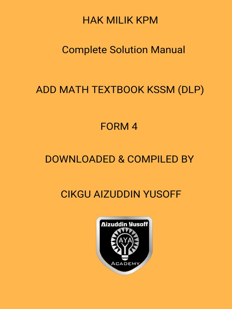 Buku Teks Addmaths Form 4 (Answers) | PDF | Function (Mathematics ...