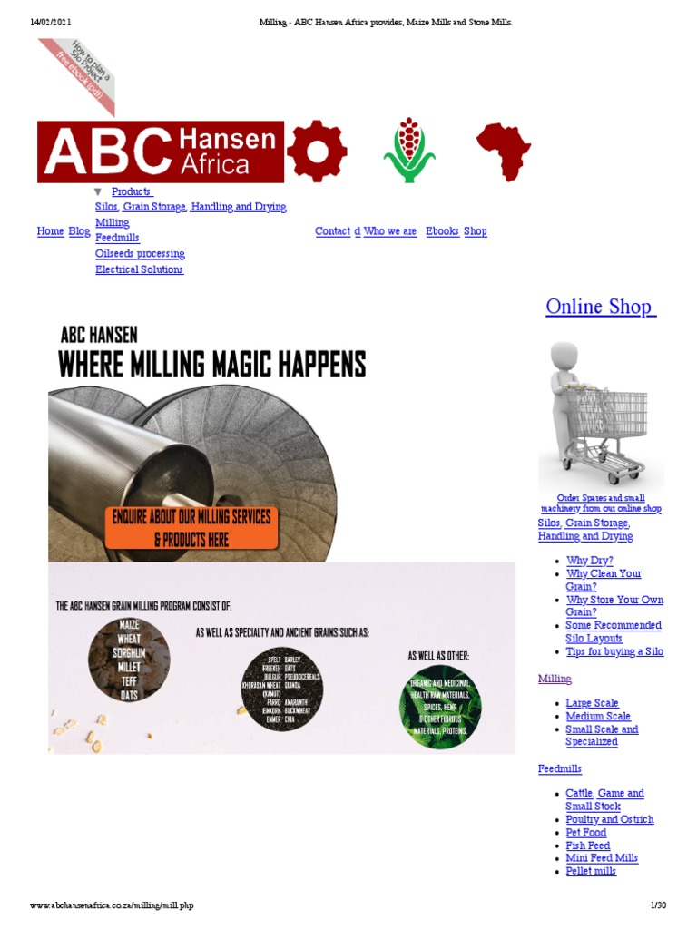 Milling - ABC Hansen Africa Provides, Maize Mills and Stone Mills - 2 2 ...