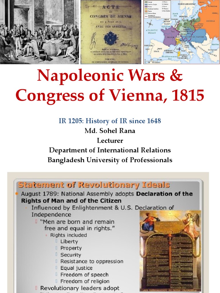 Congress of Vienna | PDF | Napoleonic Wars | Napoleon