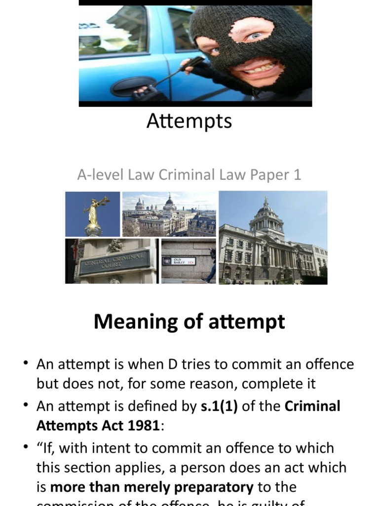 A-Level Law Criminal Law Attempts | PDF | Criminology | Crime & Violence