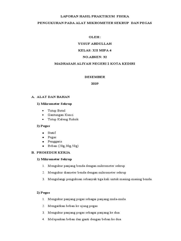 Laporan Hasil Praktikum Fisika Fiks | PDF