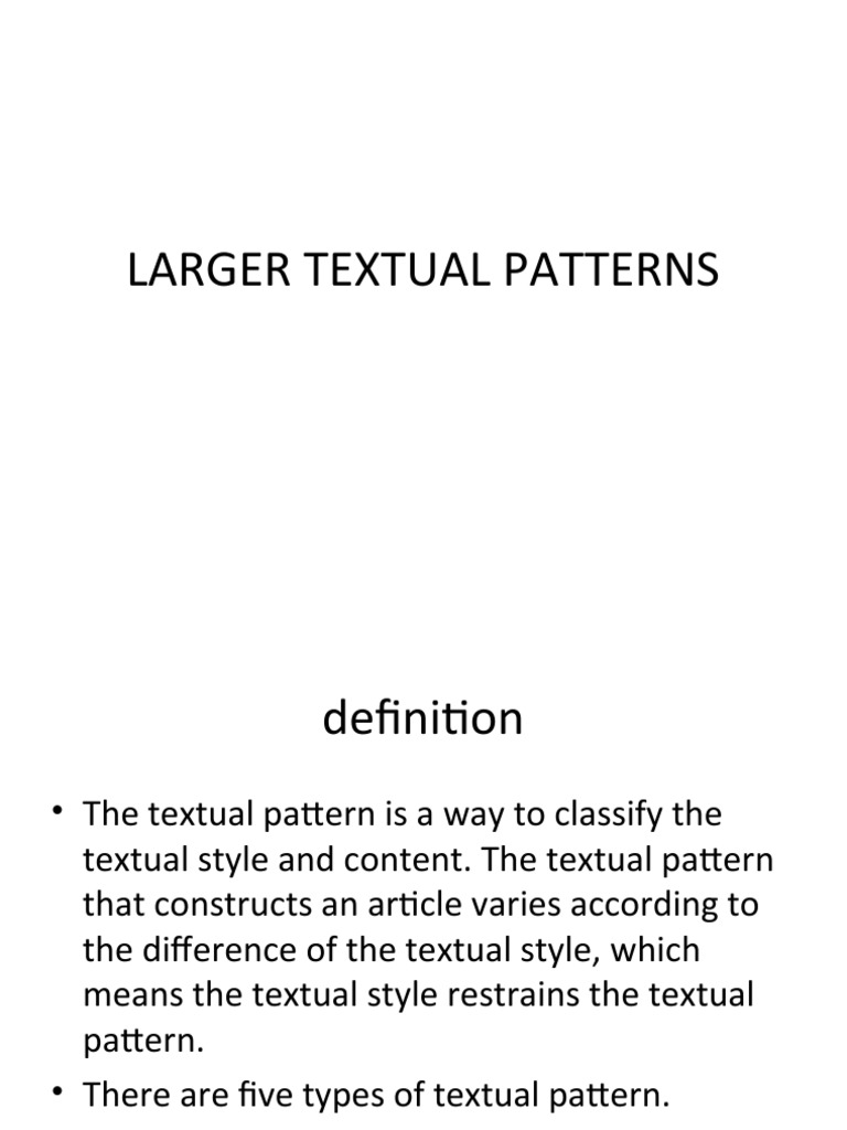 Larger Textual Patterns | PDF | Child Care | Relationships