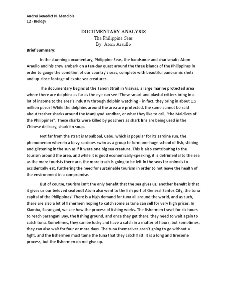 The Philippine Seas Documentary Analysis | PDF | Conservation | Nature