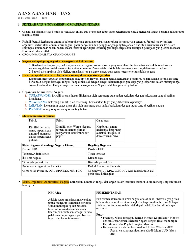 Asas Asas Han - Uas | PDF