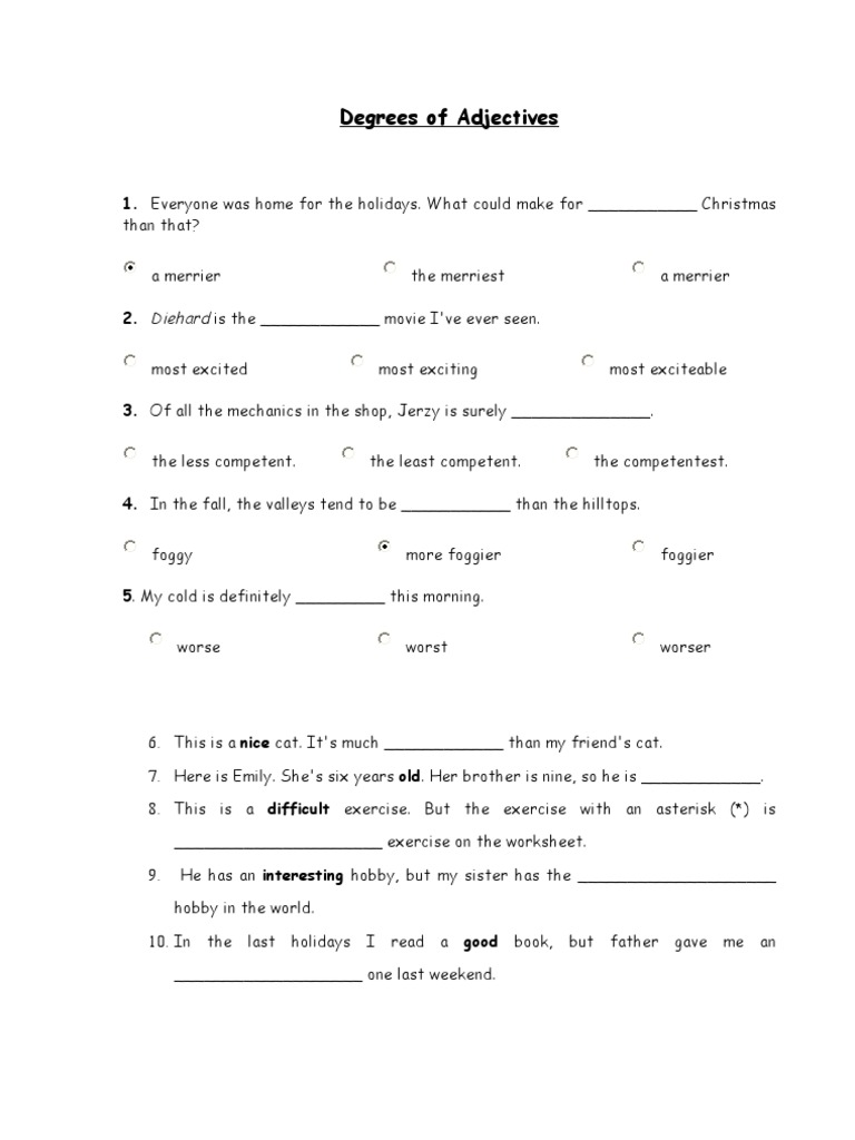 Degrees of Adjectives | PDF | Philology | Language Arts & Discipline