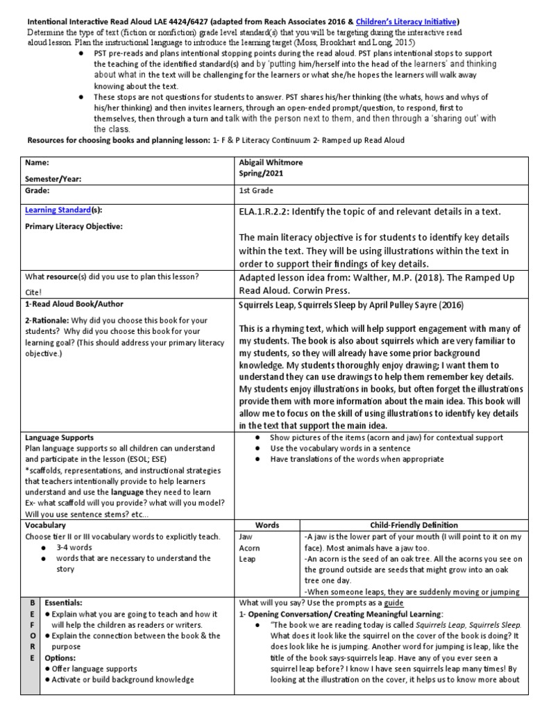 Lae Read Aloud - Abigail Whitmore | Download Free PDF | Reading ...