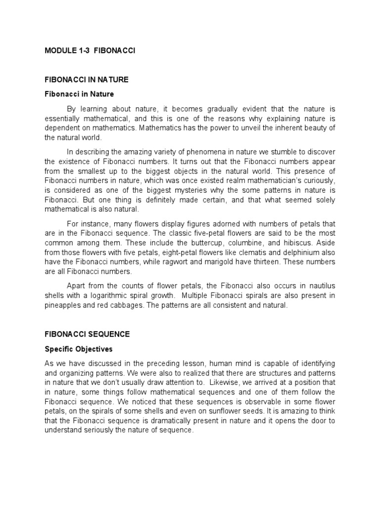Module 1-3 Fibonacci | PDF | Sequence | Arithmetic