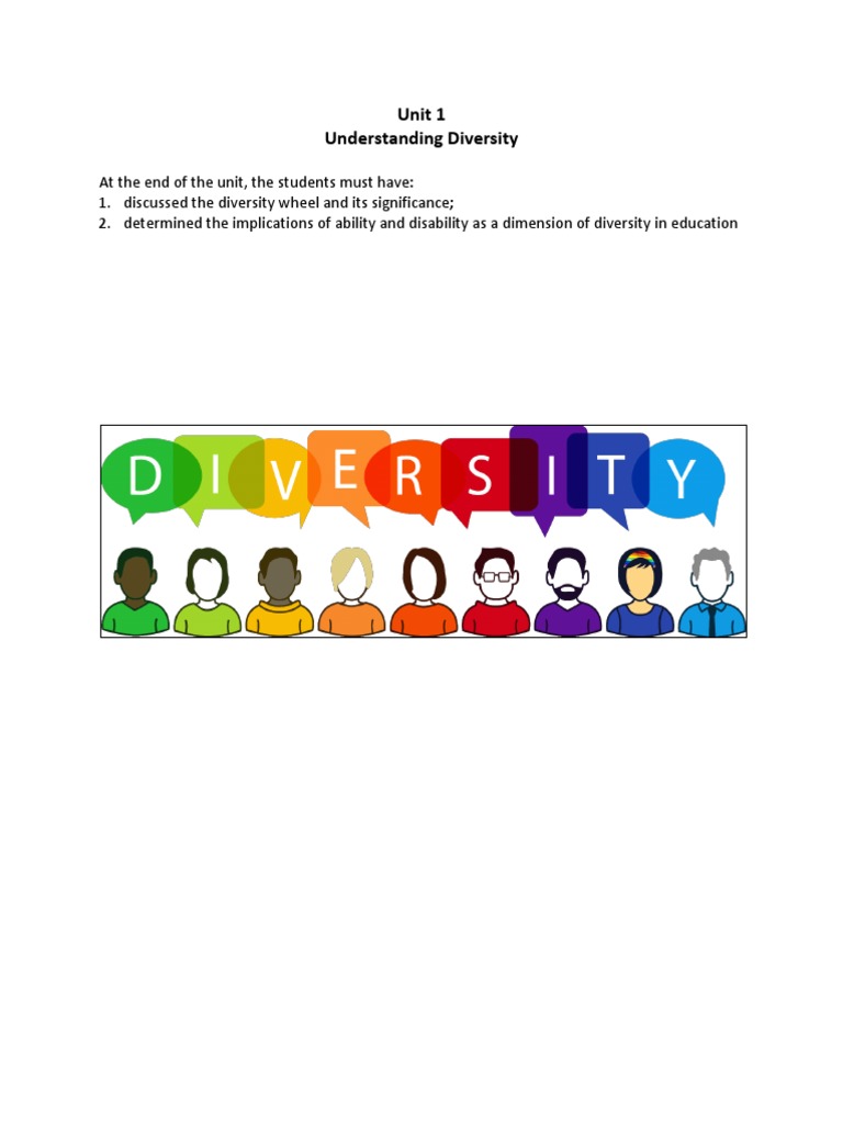 1 Understanding Diversity | PDF | Multiculturalism | Disability