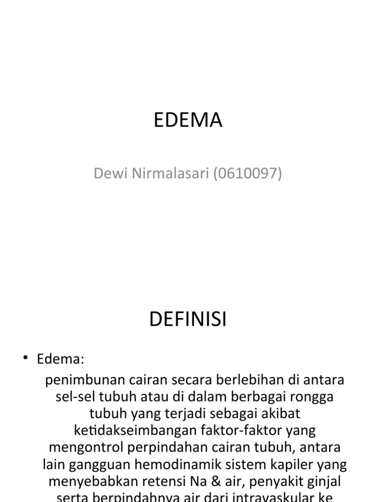 Penjelasan Lengkap tentang Edema | PDF