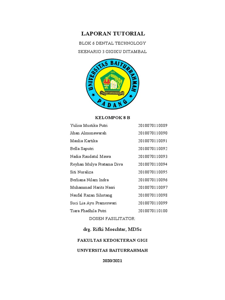 LAPORAN BLOCK 6 - SKENARIO 3 - TUTORIAL 5-6 - Kel. 8 | PDF