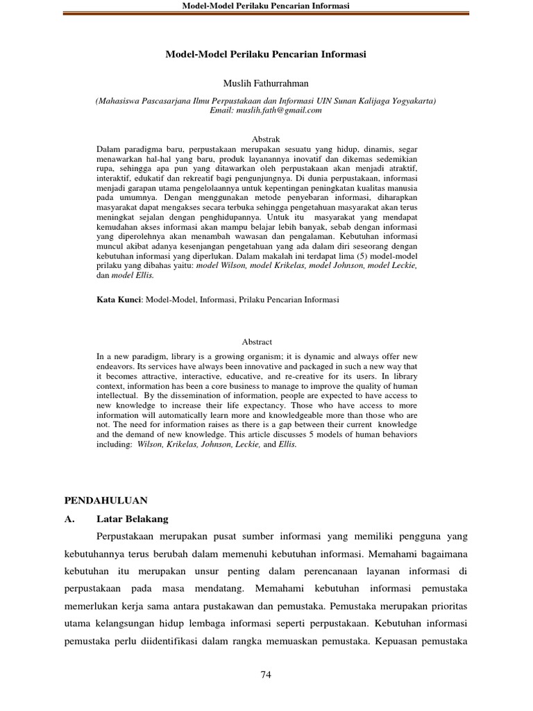 Model Perilaku Pencarian Info | PDF