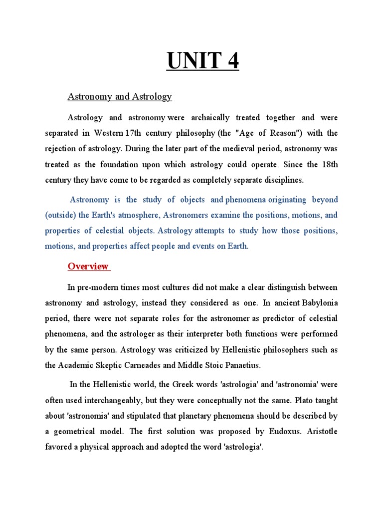 Unit 4: Astronomy and Astrology | PDF | Hindu Astrology | Solar Eclipse
