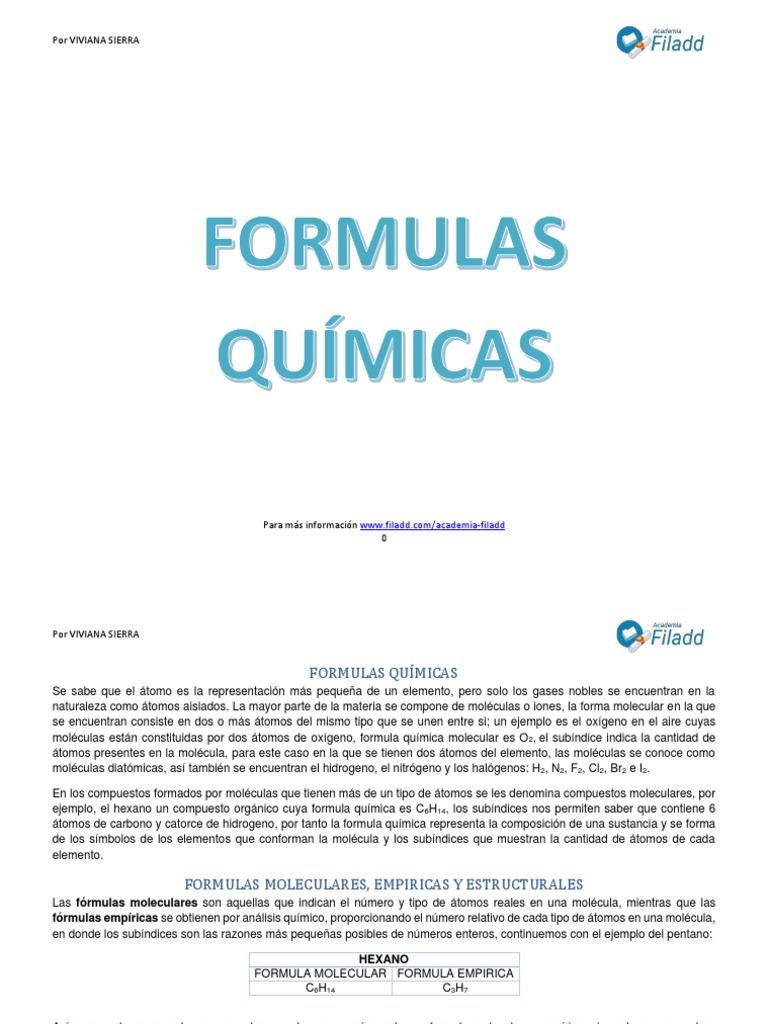 Clase 15 - Formulas Quimicas | PDF | Moléculas | Compuestos químicos