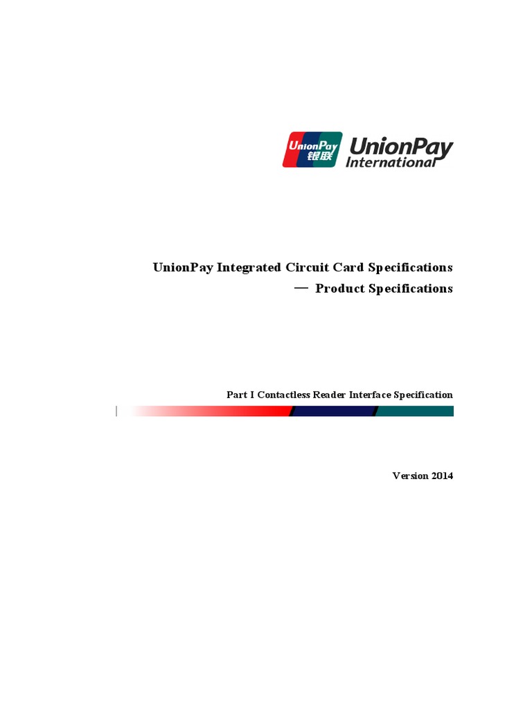 Part I Contactless Reader Interface Specification | PDF | Smart Card ...