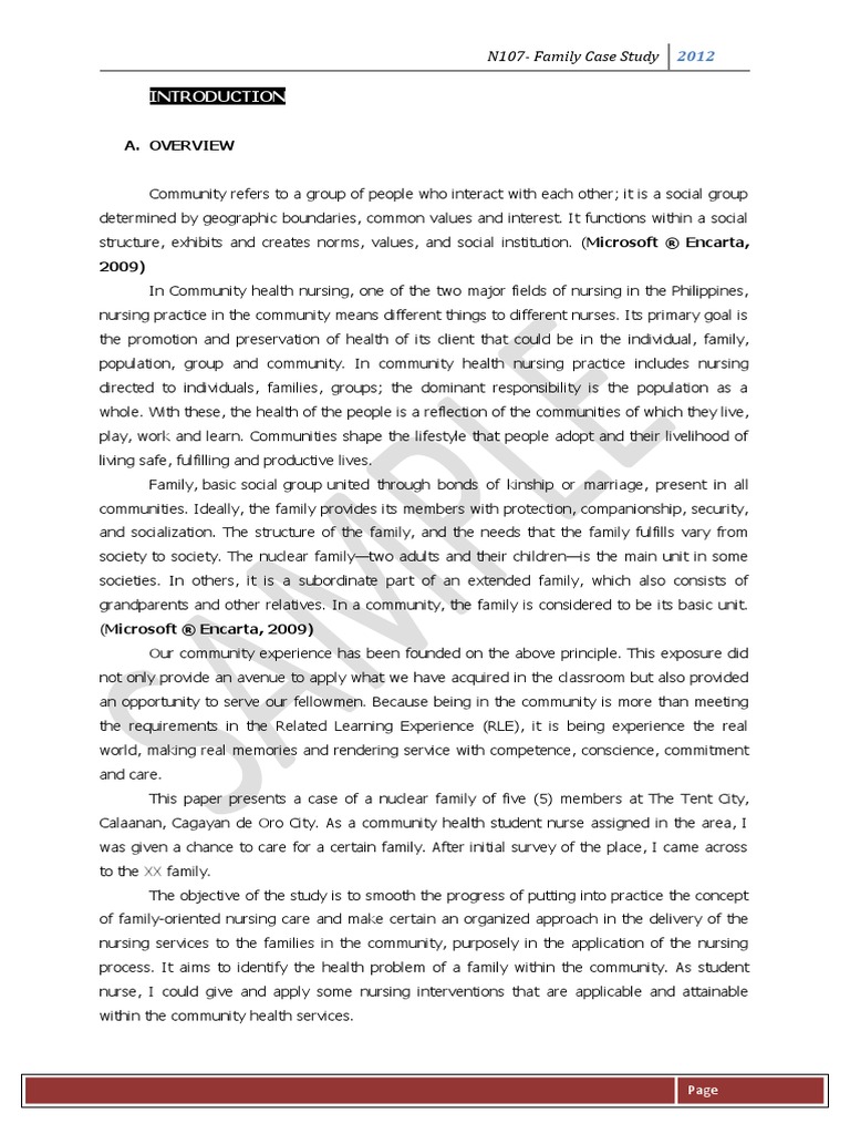 A. Overview: N107-Family Case Study | PDF | Family | Community