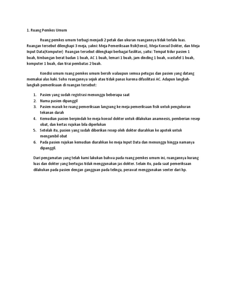 Ruang Poli Umum | PDF