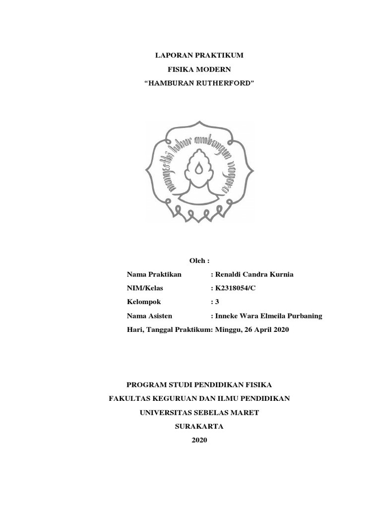 Praktikum Hamburan Rutherford Fisika | PDF | Sains & Matematika ...