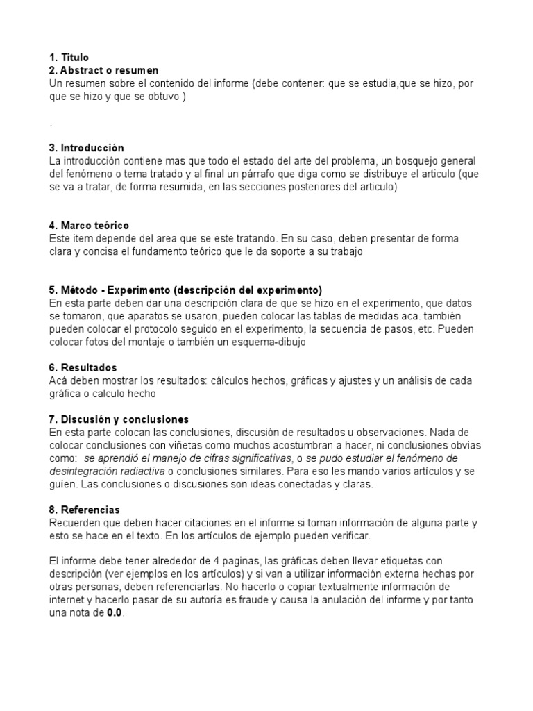 Esqueleto de Informe | PDF